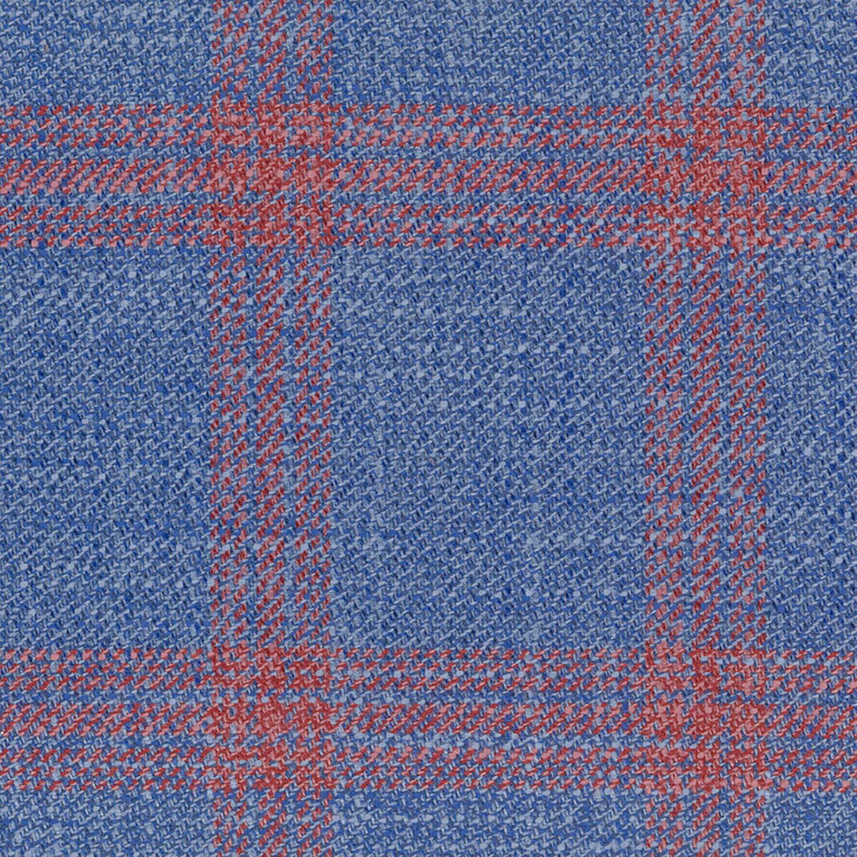 Sheffield Taormina Coral Red & Light Blue Glen Check Blazer | Alton Lane